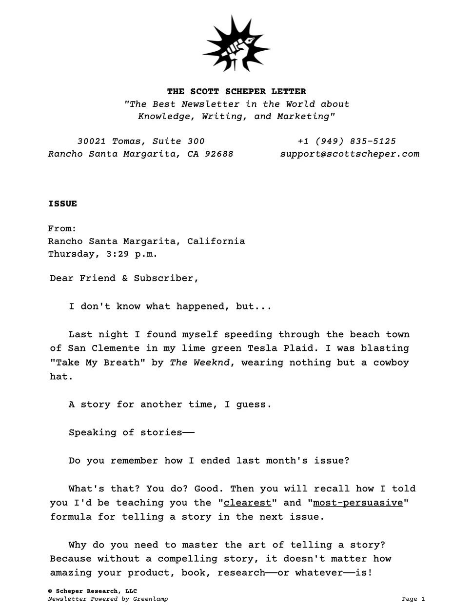 The Scott Scheper Letter - Free Trial