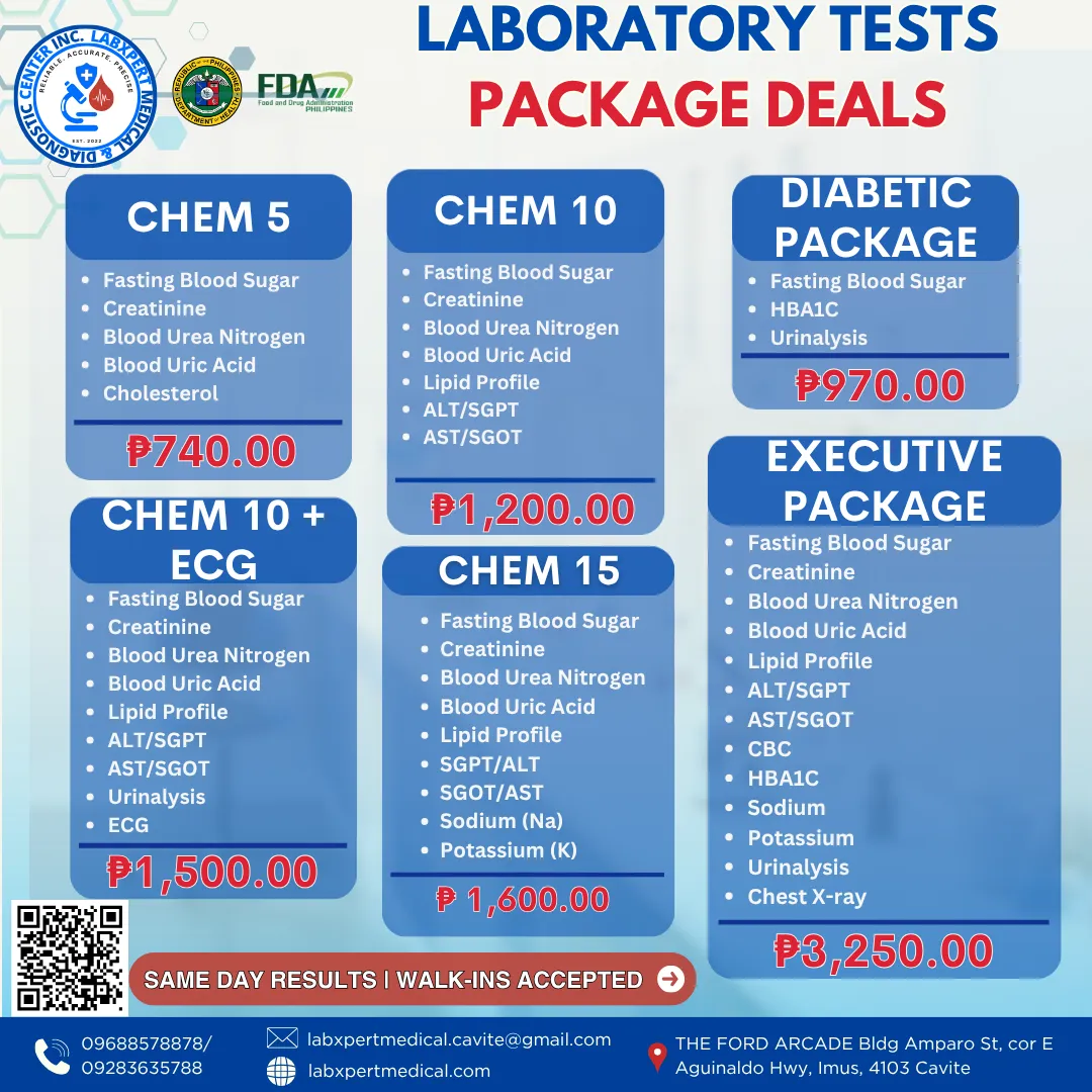 Laboratory Packages | LabXpert Medical & Diagnostic Center, Inc.