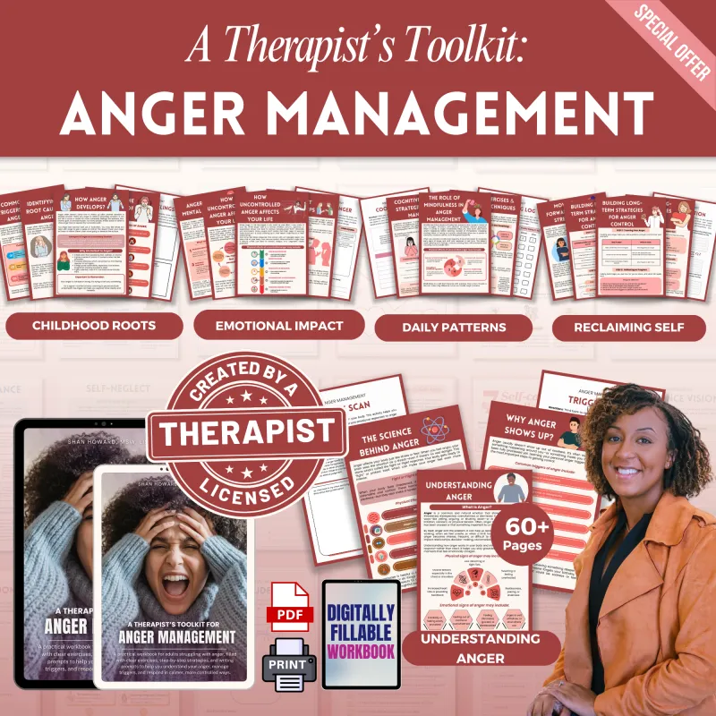 Anger Management Mega Bundle Workbook, Adults & Teens, Therapy Workshe